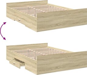 Rám postele se zásuvkami dub sonoma 120x200 cm kompozitní dřevo 3280302