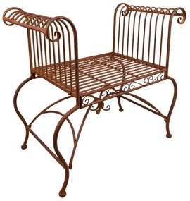 Hnědo-rezavá kovová dekorační zahradní židle – 76x41x71 cm