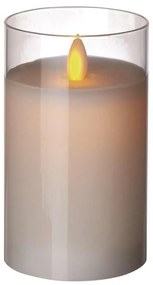 Emos Dekorativní LED svíčka ve skle 12,5cm - bílá