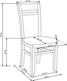 Jídelní židle Gerard 2, béžová / tmavý ořech