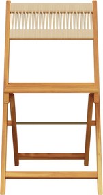 5dílný zahradní jídelní set béžový polypropylen a masivní dřevo 3281783