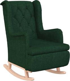 Houpací křeslo se stoličkou tmavě zelené textil 3121278