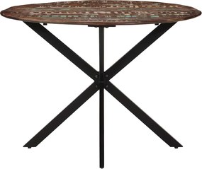 Jídelní stůl Ø 110 x 78 cm masivní recyklované dřevo a ocel 338455