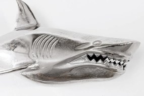 Nástěnná dekorace žralok DAKENTA 2 ks Dekorhome Stříbrná