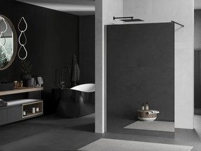 Mexen Kioto, sprchová zástěna Walk-In 90 x 200 cm, 8mm sklo vzor zrcadlo, grafitový profil, 800-090-101-95-50