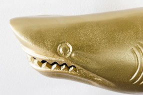 Nástěnná dekorace žralok DAKENTA 2 ks Dekorhome Zlatá