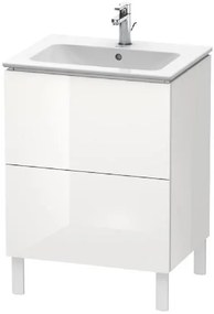 Duravit L-Cube - Umyvadlová skříňka 86x62x48 cm, 2 zásuvky, lesklá bílá LC662502222