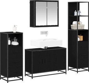 Sada koupelnového nábytku 4 ks Černý dub 90 x 33 x 60 cm 3402484