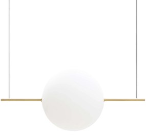 Il Fanale 282.01.ON Alma, závěsné svítidlo z mosazi a bílého skla, 20W LED 2700K, délka 90cm