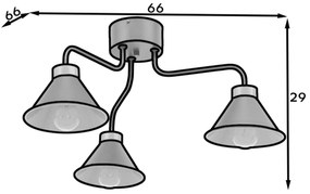 Eltap Moderní závěsné osvětlení Detmer 3, 66x66x29cm