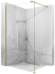 Bezrámová sprchová zástěna REA AERO 90 cm, zlatá kartáčovaná