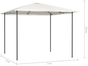 vidaXL Marketos Altán 3 x 3 x 2,6 m krémový 160 g/m²