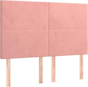 Box spring postel s matrací růžová 140x200 cm samet 3137730