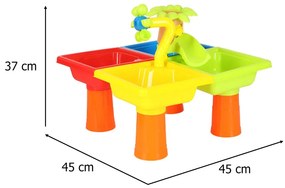 Creative Corner Vodní stůl čtyři díly pískoviště lopatka konev stolička