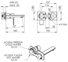 Matně černá podomítková umyvadlová baterie (1 výstup) Pax – Sapho