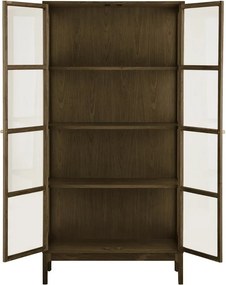Tmavě hnědá vitrína v dekoru dubu 90x180x40 cm Zamora – House Nordic