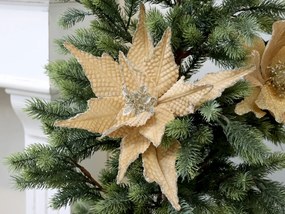 Jantarová vánoční ozdoba květina hvězda na klipu - 25*6 cm