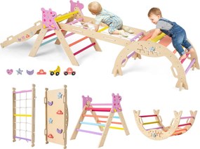 Costway Trojúhelníková sada 9-in-1 skládací lezecká hračka Montessori šplhací