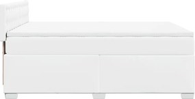 Box spring postel s matrací bílá 140 x 190 cm umělá kůže 3286121