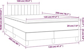 vidaXL Box spring postel s matrací 120x200 cm textil [3140764] Barva: Černá