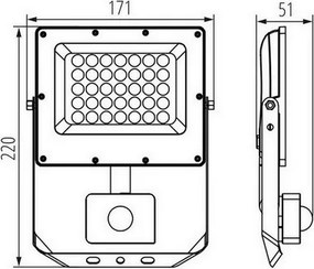 LED reflektor s čidlem Kanlux ACETE 30W CCT SE GR 38497 IP44 nastavitelná teplota barvy