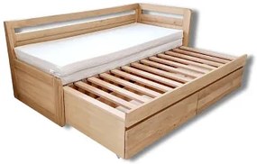 Postel Postelia SOFA DUO Buk 180x200 / 2x 90x200 - Rozkládací dřevěná postel z masivu o šíři 4 cm