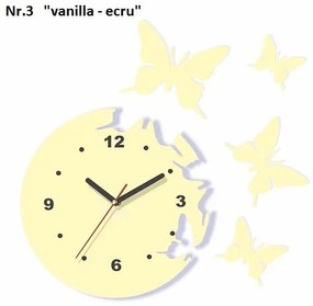 Dekorační nástěnné hodiny létající motýly Žlutá
