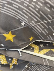 Povlečení bavlněné Star černá 200x140cm+90x70cm TiaHome