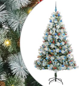 Umělý vánoční stromeček Zelená a bílá 210 cm PVC, kov a plast 3395195