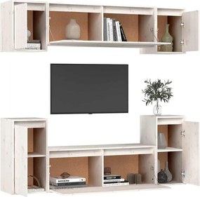 TV skříňky 6 ks bílé masivní borové dřevo 3100190