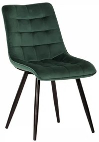Jídelní židle zelený samet nohy černý kov CT-384 GRN4