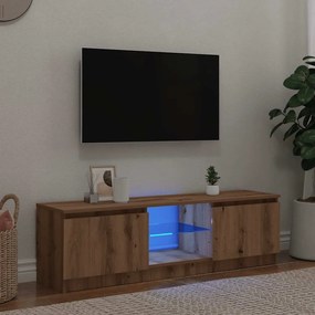 TV stolek s LED dub artisan 120 x 30 x 36 cm kompozitní dřevo