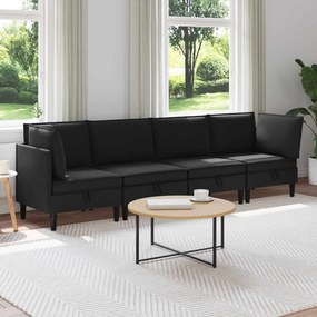 Sada nábytku do obývacího pokoje 4 ks Černá Textil 3413809