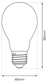 Dekorační LED žárovka E27 teplá 2700k 1w 59 lm plastová
