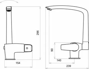 NOVASERVIS dřezová stojánková baterie sklopná METALIA 57 chrom, 57115,0