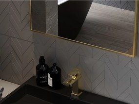 Mexen Loft, obdélníkové koupelnové zrcadlo 60 x 50 cm, barva rámu zlatá lesklá, 9852-060-050-000-50