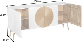 Komoda Solene 180 cm - bílá/zlatá