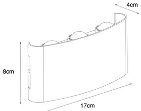 Venkovní nástěnné svítidlo černé vč. LED 6 světel IP54 - Silly