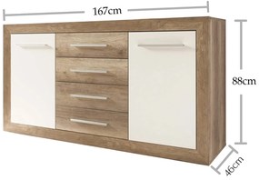 Sconto Komoda DREANO dub canyon/bílá