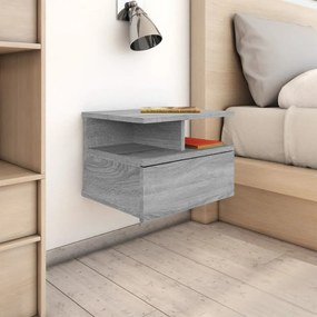 vidaXL Plovoucí noční stolky 2 ks 40 x 31 x 27 cm kompozit [800414] Barva: šedá sonoma