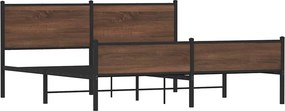 Kovový rám postele bez matrace hnědý dub 183 x 213 cm 3301416