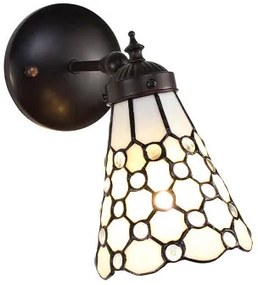 Nástěnná lampa Tiffany DOTTY WHITE Clayre &amp; Eef 5LL-6207
