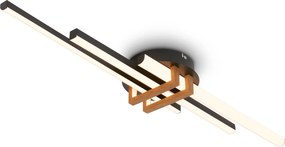 Briloner LED stropní svítidlo (Bar 3, Dřevo, černá barva)