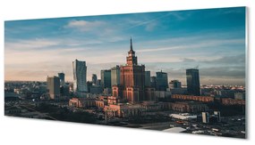 akrylový obraz Varšava panorama mrakodrapů svítání 120x60 cm