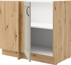 STILO ac | dolní skříňka 105 ND 1F rohová s policí | 105x60 cm | UNI dvířka | artisan/světle šedá