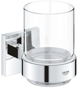 Grohe QuickFix Start Cube - Sklenka na kartáčky a pastu, s držákem, sklo/chrom 41097000