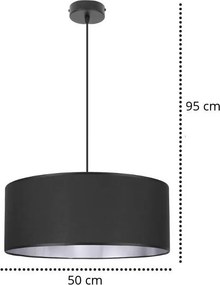 Závěsné svítidlo Shade, 1x textilní stínítko (výběr ze 2 barev), (výběr ze 3 barev konstrukce), (fi 50cm), ch