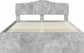 Rám postele s čelo Beton 140 x 190 cm Masivní borové dřevo 3412901