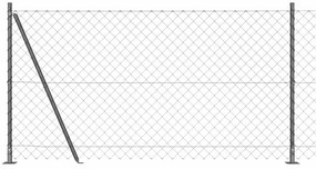 Zábradlí s betonovým základem 25 x 1,2 m Ocel potažená PVC Šedá 3351278
