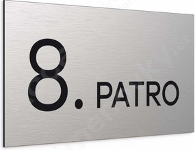 ACCEPT Označení podlaží "8. PATRO" - stříbrná tabulka - černý popis